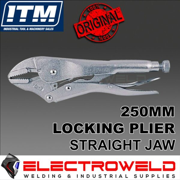 250mm 10" Long Nose Pliers, Vice Grip, Adjustable Locking Straight Jaw ...