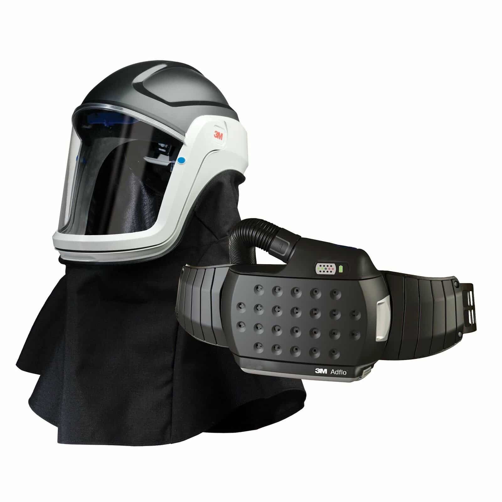 3M Versaflo M-407 Flip-up Face Shield & Safety Helmet W/ Adflo PAPR ...