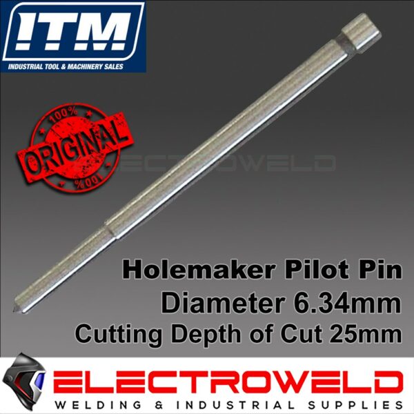 Holemaker 6.34mm X 77mm Pilot Pin, 25mm Depth Annular Drill Cutter 6mm ...