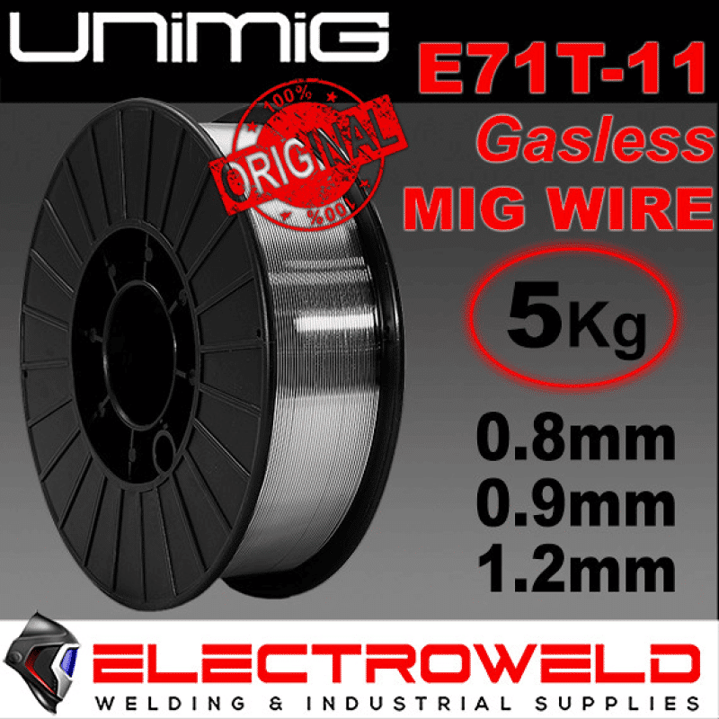Unimig E71T-11 Gasless MIG Wire Flux Cored Welding Mild Steel 4.5kg - 0.8mm, 0.9mm, 1.2mm ...